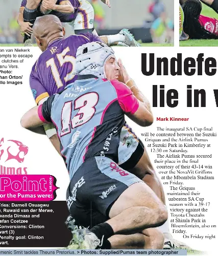 Undefeated Griquas lie in wait for Pumas - PressReader