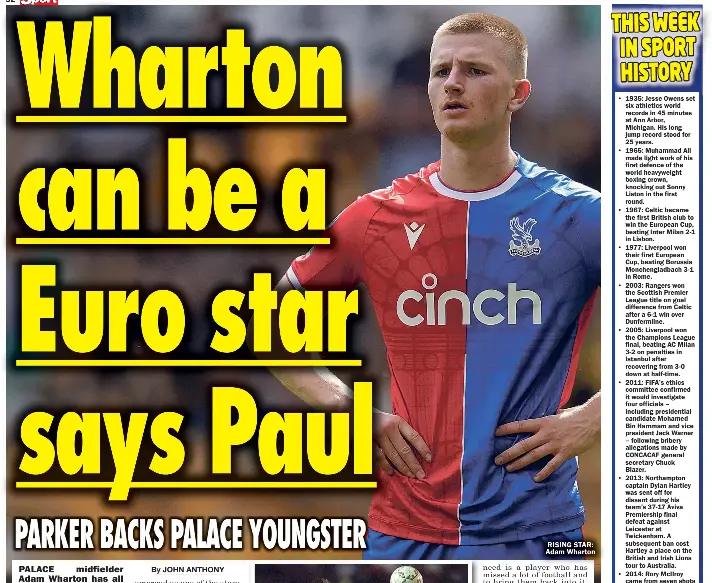 Wharton can be a Euro star says Paul - PressReader