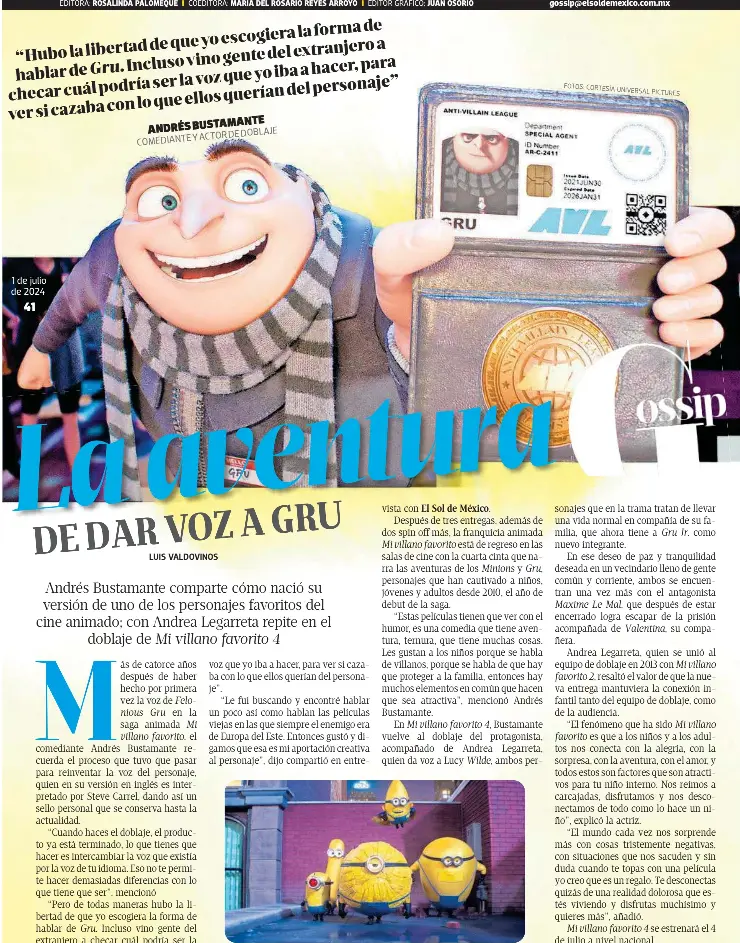 La aventura GRU DE DAR VOZ A - PressReader