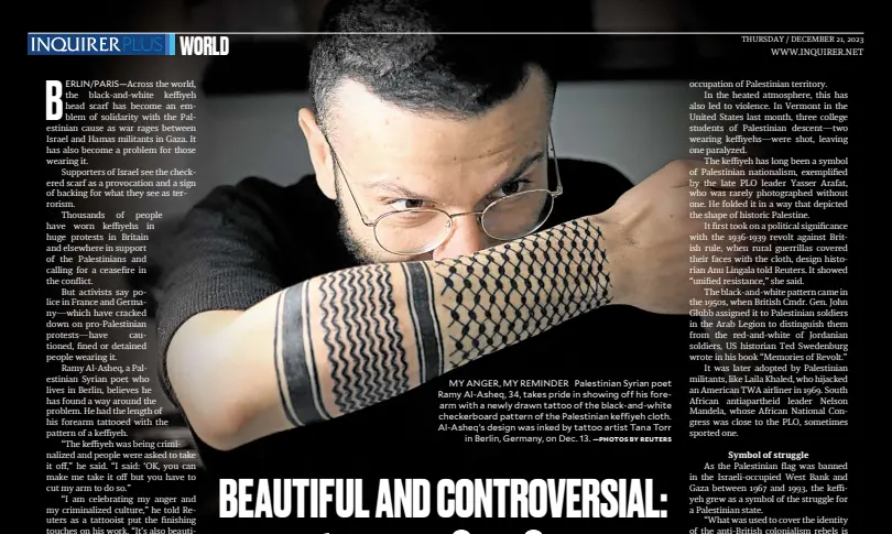 BEAUTIFUL AND CONTROVERS­IAL: Palestinia­n keffiyeh scarves - PressReader