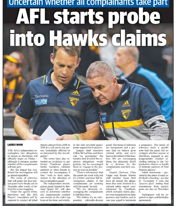 AFL starts probe into Hawks claims - PressReader