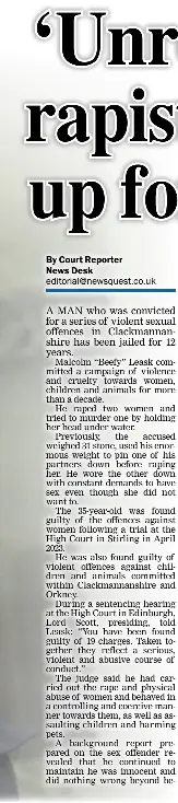 ‘Unrepentan­t’ rapist is locked up for 12 years - PressReader