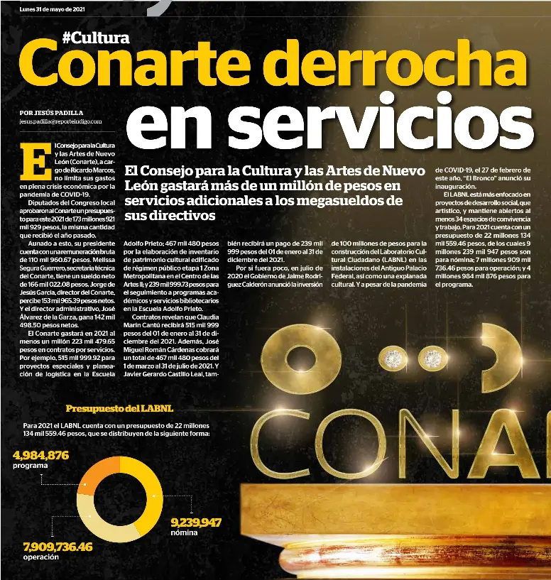Conarte derrocha en servicios - PressReader