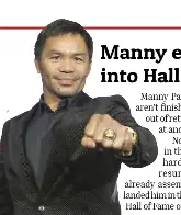 Manny enshrined into Hall of Fame - PressReader