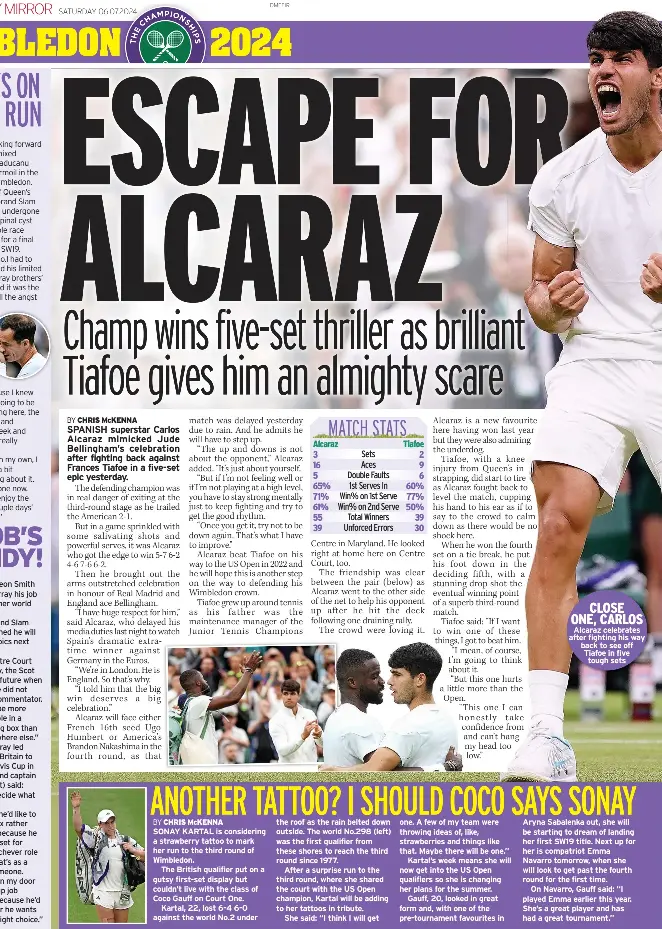 ESCAPE FOR ALCARAZ - PressReader