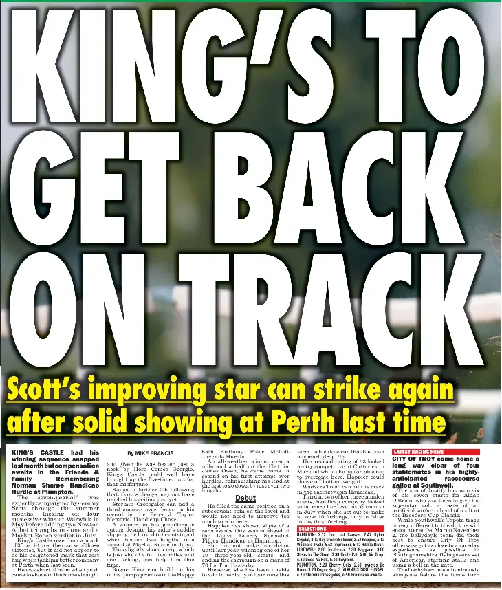 KING’S TO GET BACK ON TRACK - PressReader