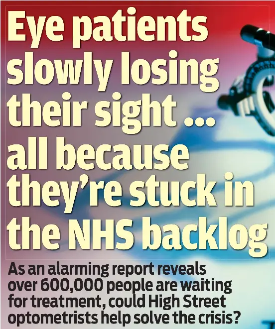 Eye patients slowly losing their sight ... all because they’re stuck in the NHS backlog ...