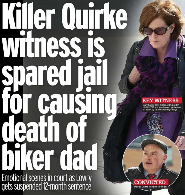 Killer Quirke witness is spared jail for causing death of biker dad ...