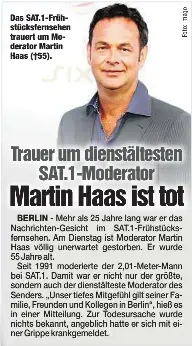 Martin Haas ist tot - PressReader