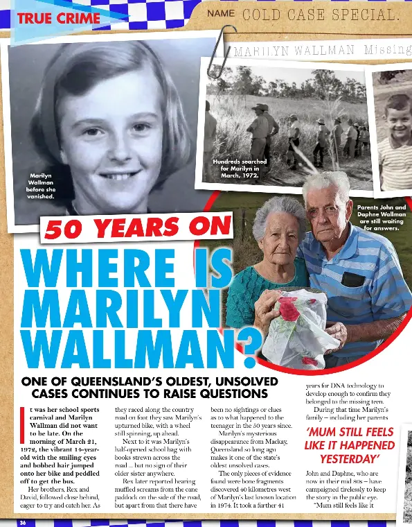 50 YEARS ON WHERE IS MARILYN WALLMAN? - PressReader