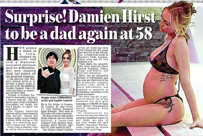 Surprise! Damien Hirst to be a dad again at 58 - PressReader