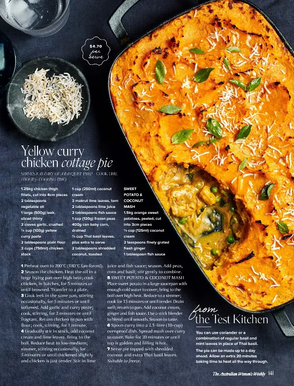 Yellow curry chicken cottage pie - PressReader