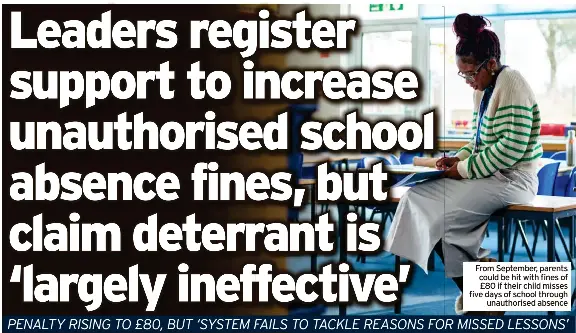 Leaders register support to increase unauthoris­ed school absence fines ...