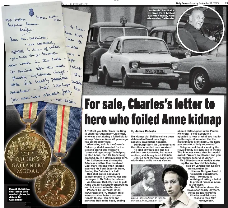 For sale, Charles’s letter to hero who foiled Anne kidnap - PressReader