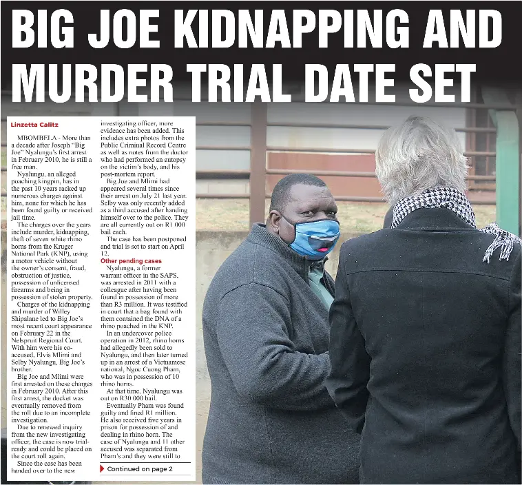 BIG JOE KIDNAPPING AND MURDER TRIAL DATE SET - PressReader