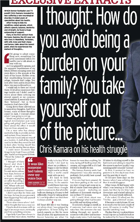 I thought: How do you avoid being a burden on your family? You take yourself out of the picture ...