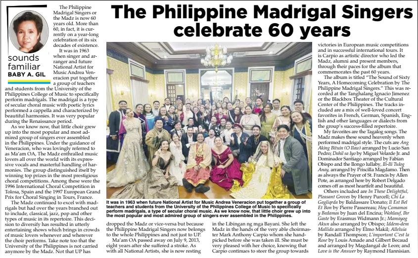 The Philippine Madrigal Singers celebrate 60 years - PressReader