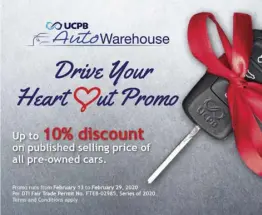 Great deals await you at UCPB Auto Warehouse’s Valentine WeekenDeal­s ...