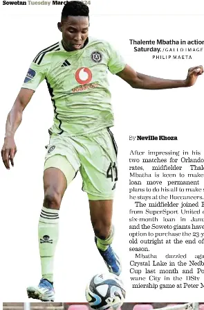 Mbatha plans to make his Bucs’ stay permanent - PressReader