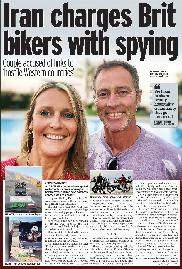 Iran charges Brit bikers with spying - PressReader