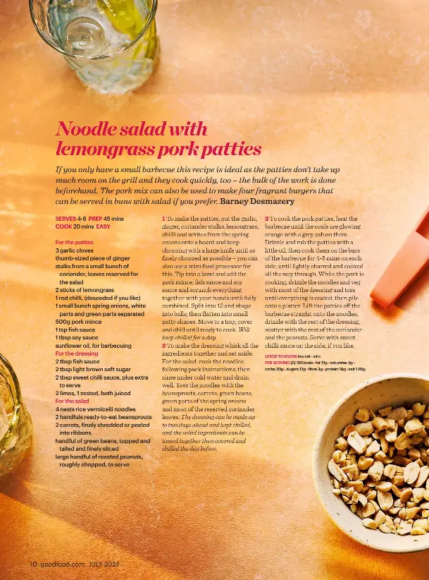 Noodle salad with lemongrass pork patties - PressReader