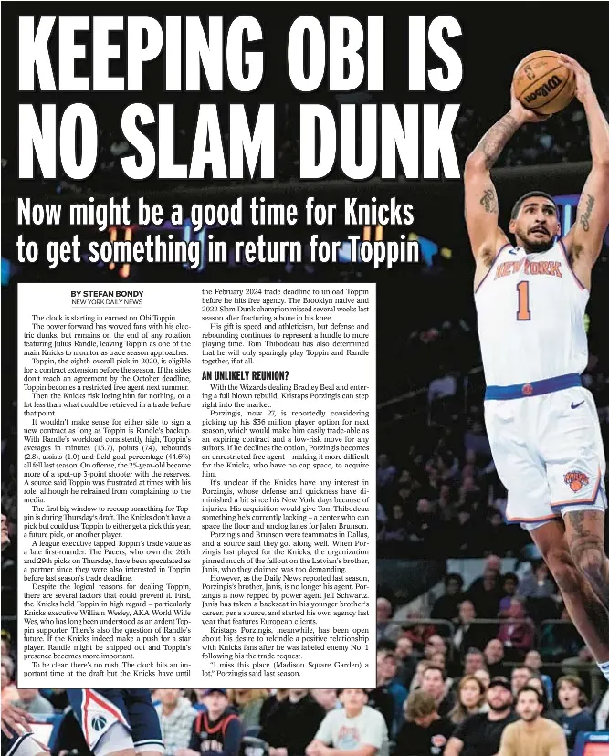 KEEPING OBI IS NO SLAM DUNK - PressReader