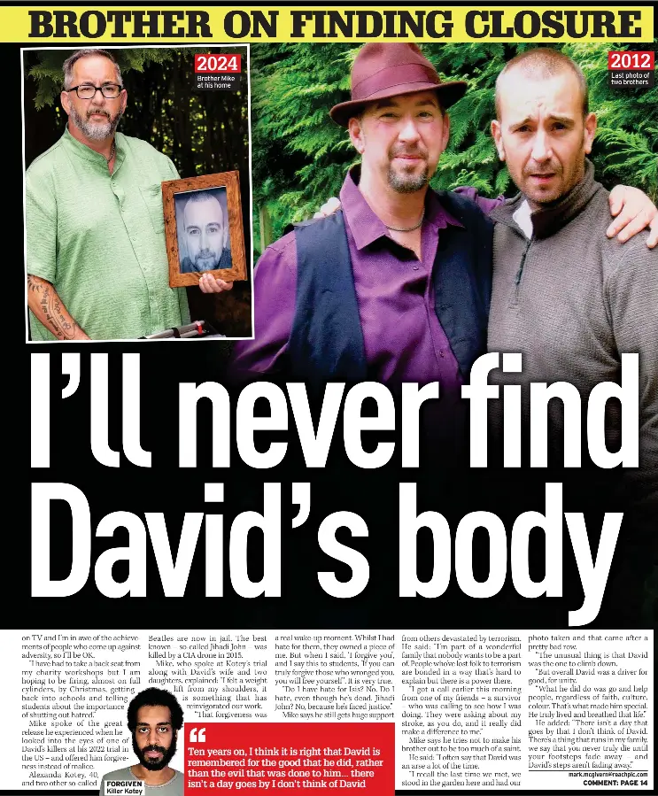 I’ll never find David’s body - PressReader