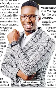Nothando, Sphiwo Ndoni nominated for SA Awards - PressReader