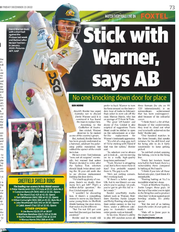 Stick with Warner, says aB - PressReader
