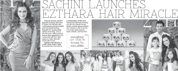 SACHINI LAUNCHES EZTHARA HAIR MIRACLE - PressReader