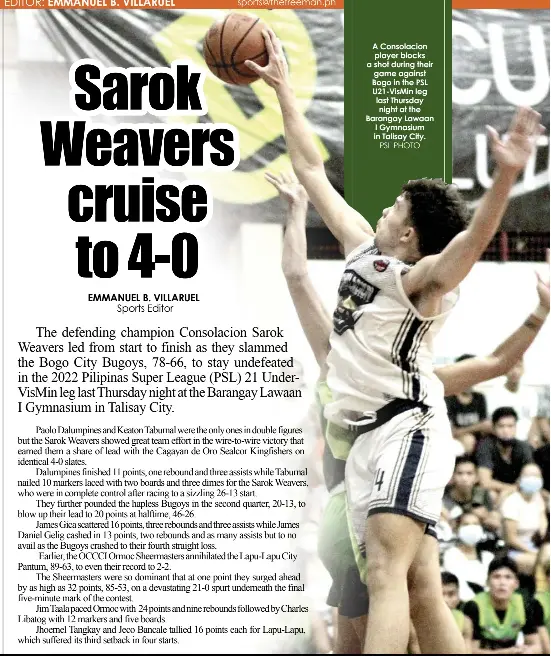 Sarok Weavers cruise to 4-0 - PressReader
