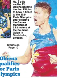 Obiena qualifies for Paris Olympics - PressReader