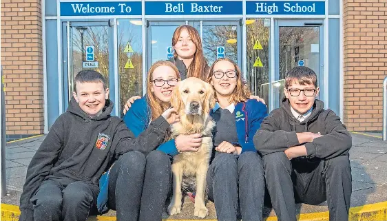 Bell Baxter High School pupils, from left, Kyle Mitchell, Grace ...