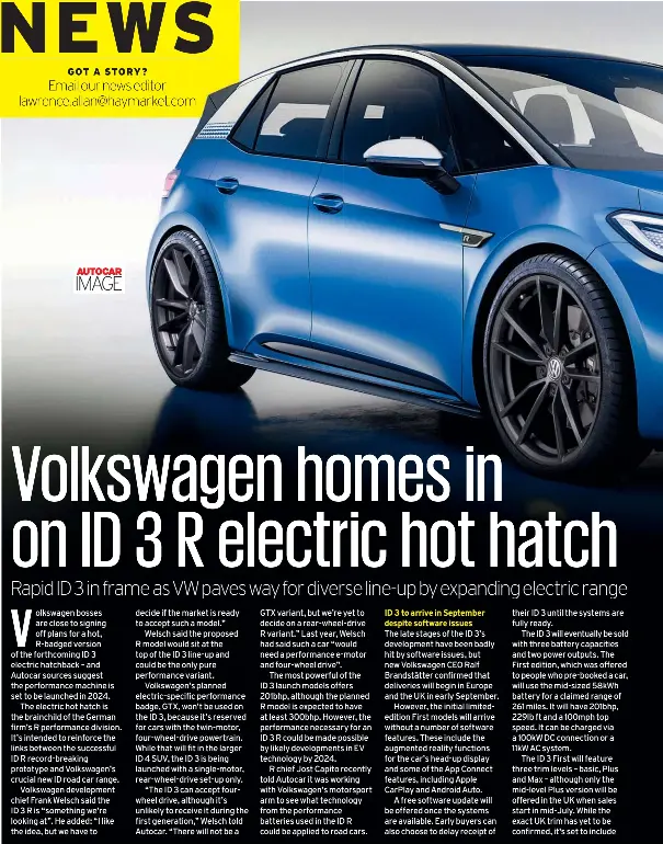 VW ID 3 R Electric hot hatch, plus future ID line-up - PressReader