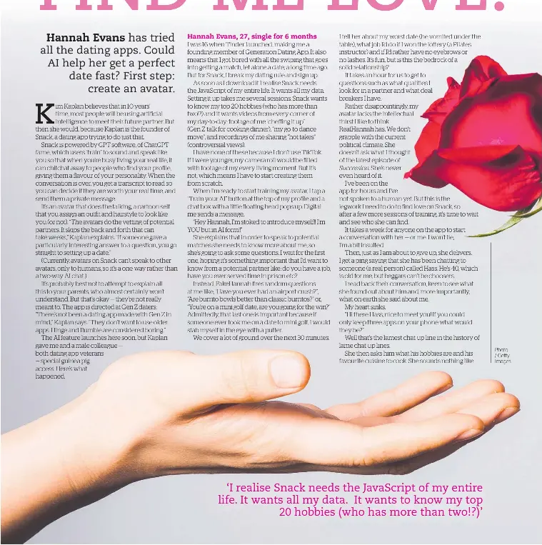 I’m 27 and single CAN CHATGPT FIND ME LOVE? - PressReader