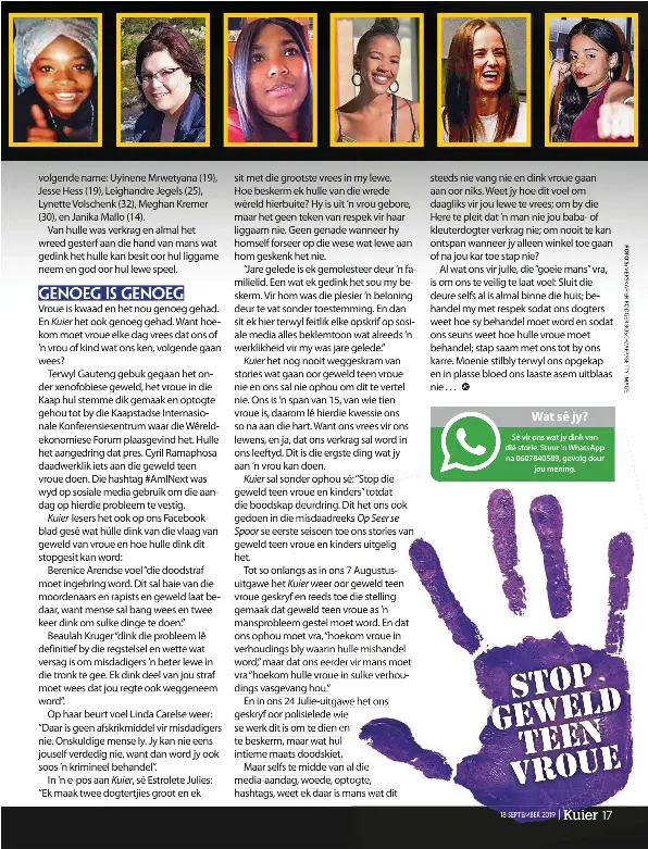 Geweld teen vroue: Genoeg is genoeg - PressReader