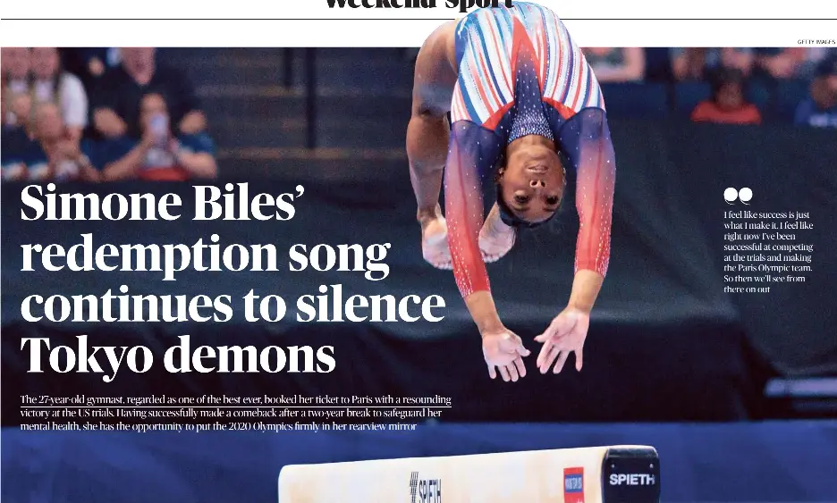 Simone Biles’ redemption song continues to silence Tokyo demons - PressReader