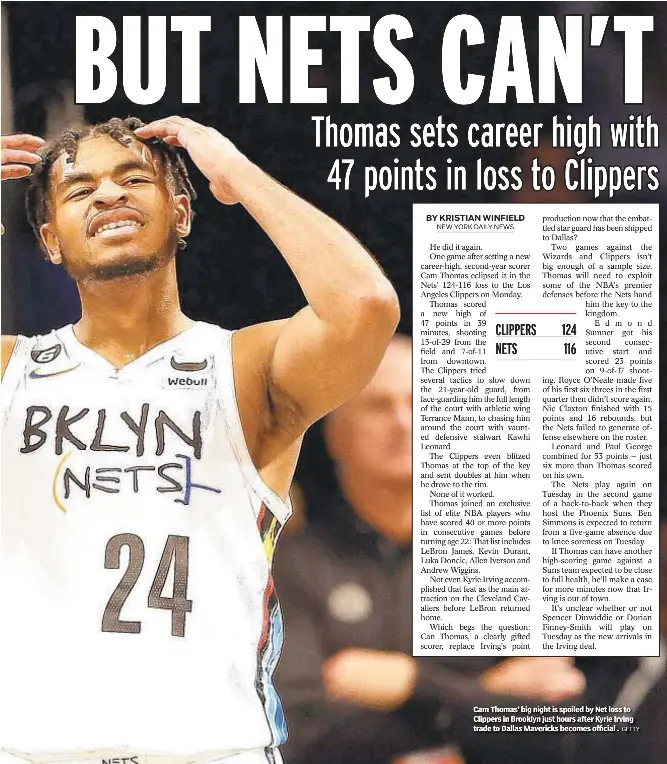 BUT NETS CAN’T - PressReader