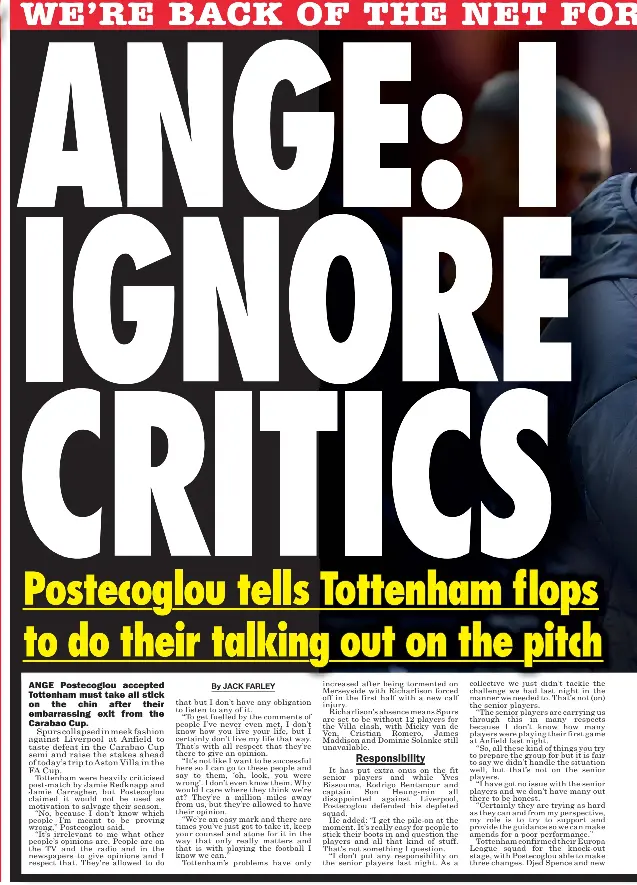 ANGE: I IGNORE CRITICS - PressReader
