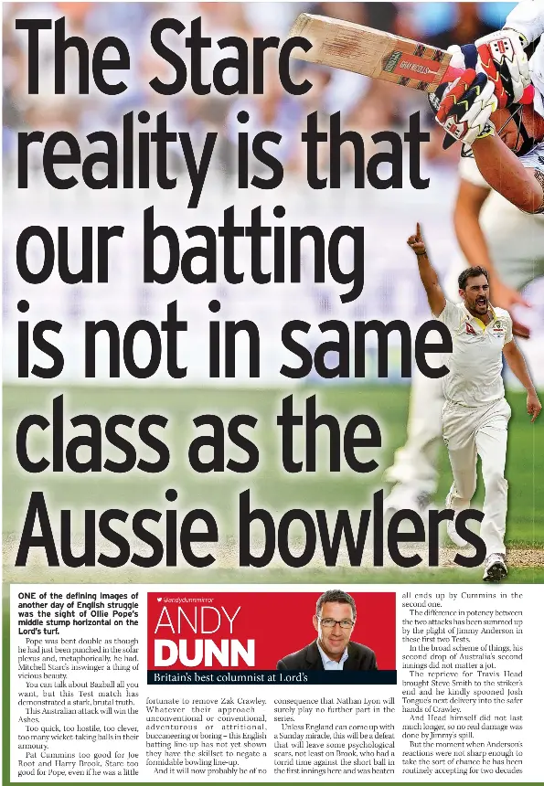 The Starc reality is that our batting is not in same class as the Aussie bowlers - PressReader