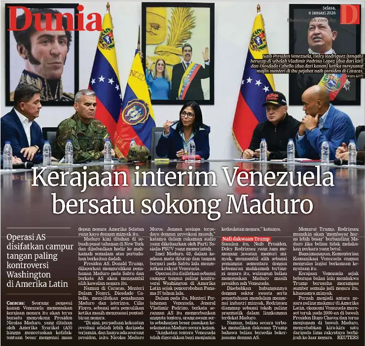 Kerajaan interim Venezuela bersatu sokong Maduro - PressReader