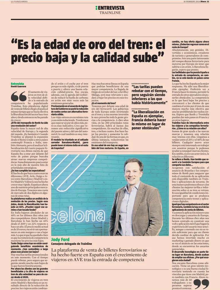 “Es la edad de oro del tren: el precio baja y la calidad sube” - PressReader