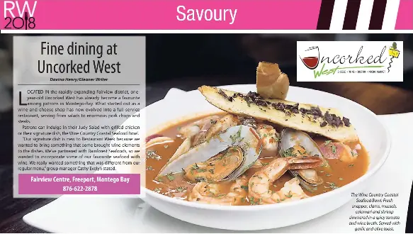 Fine dining at Uncorked West - PressReader