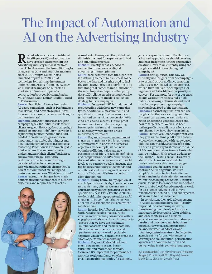 The Impact of Automation and AI on the Advertisin­g Industry - PressReader