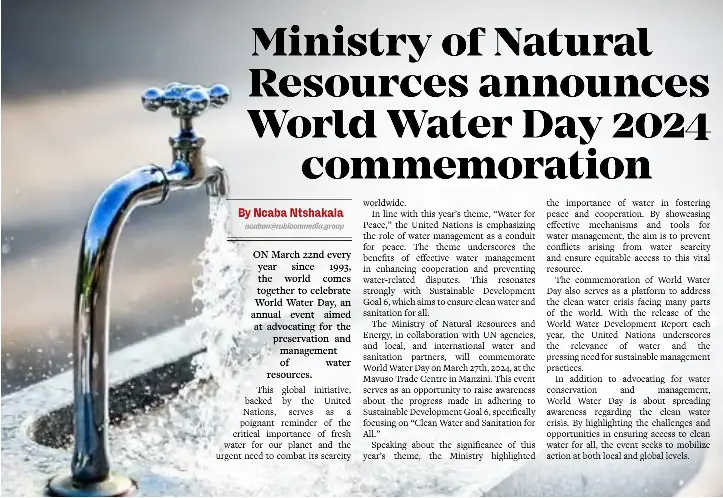 Ministry of Natural Resources announces World Water Day 2024 commemorat­ion - PressReader