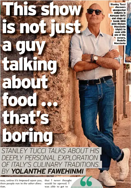 This show is not just a guy talking about food … that’s boring ...