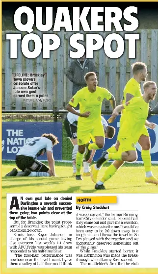 QUAKERS TOP SPOT DENIED AT DEATH - PressReader