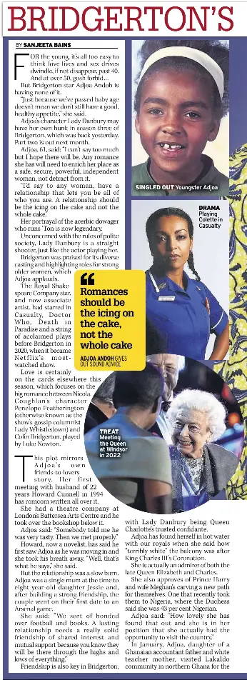 BRIDGERTON’S ANDOH ON HOPES FOR ROMANCE Older women still have an appetite for love.. just like ...