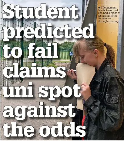 Student predicted to fail claims uni spot against the odds - PressReader