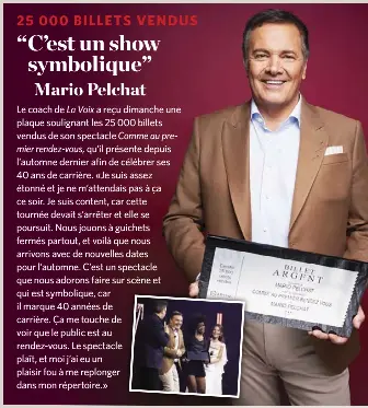 “C’est un show symbolique” — Mario Pelchat - PressReader